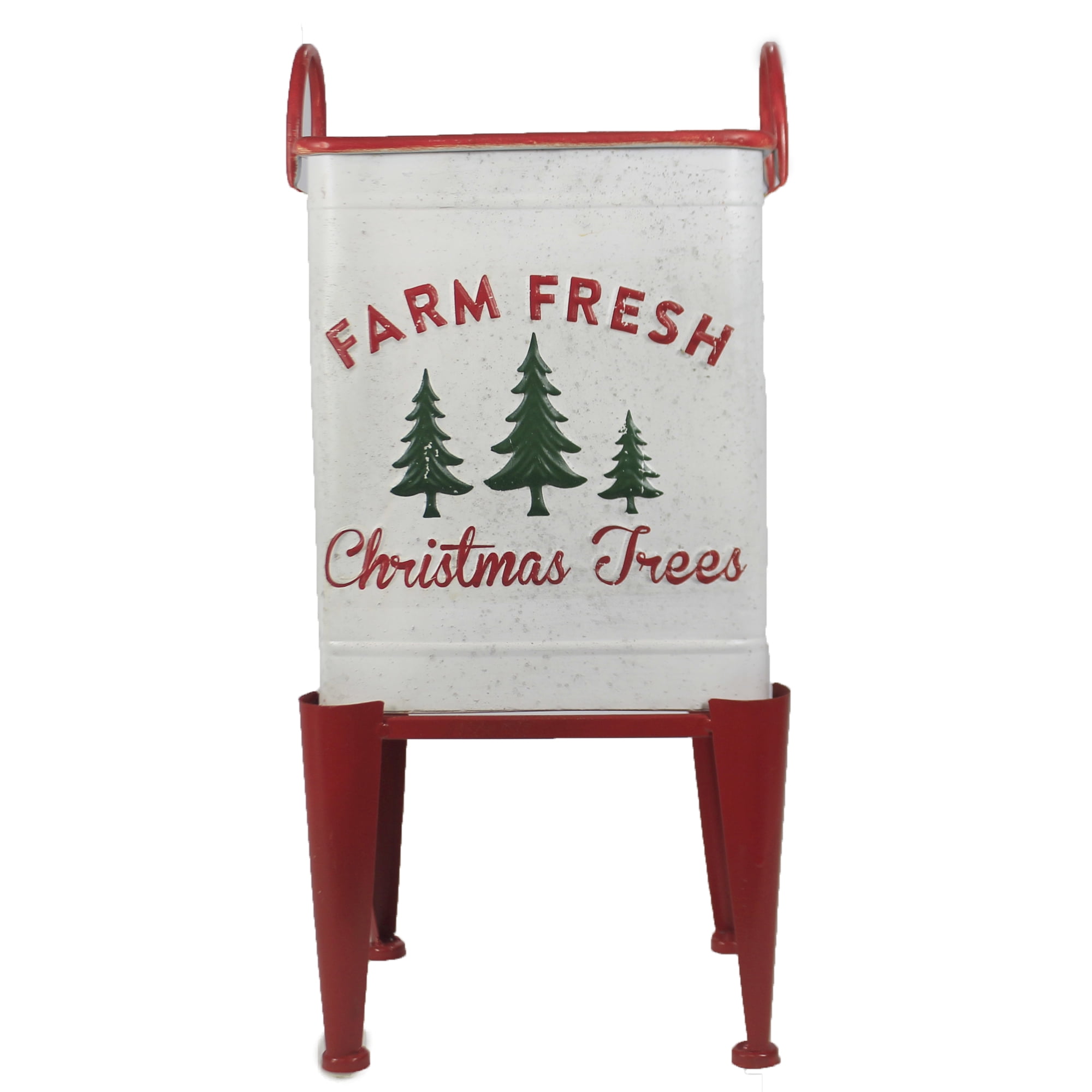 Christmas Small Farm Fresh Trees Bucket -Set/2 Decorate Planter Decor ...