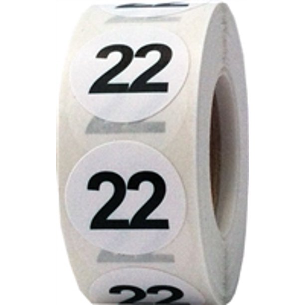Circle Dot Number 22 Stickers | 0.75" Inch Round | 500 Pack - Walmart ...