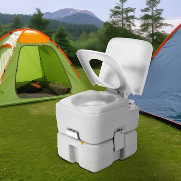 JAXPETY Portable Push-rod Toilet, 20L/5.28 Gallon Outdoor Commode with ...