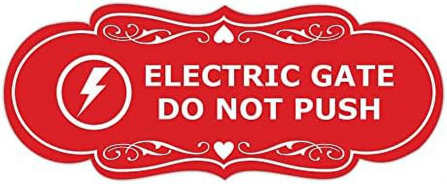 designer electric gate do not push sign (red) - small - Walmart.com