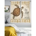 Coastal Sea Turtle Sheer Curtains 63 Inch Length 2 Panels Set, Vintage ...