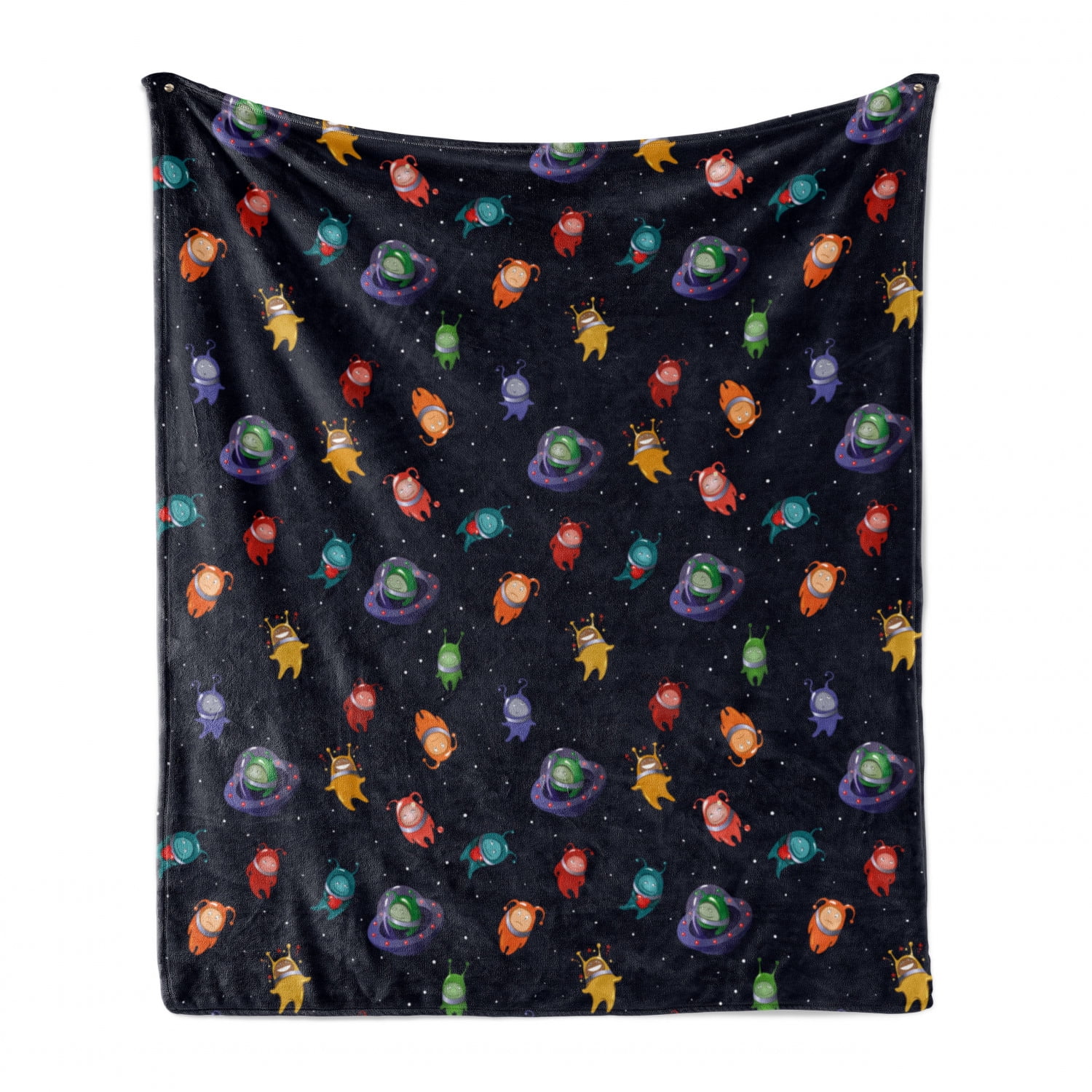 Space Soft Flannel Fleece Throw Blanket, Aliens with Various ...