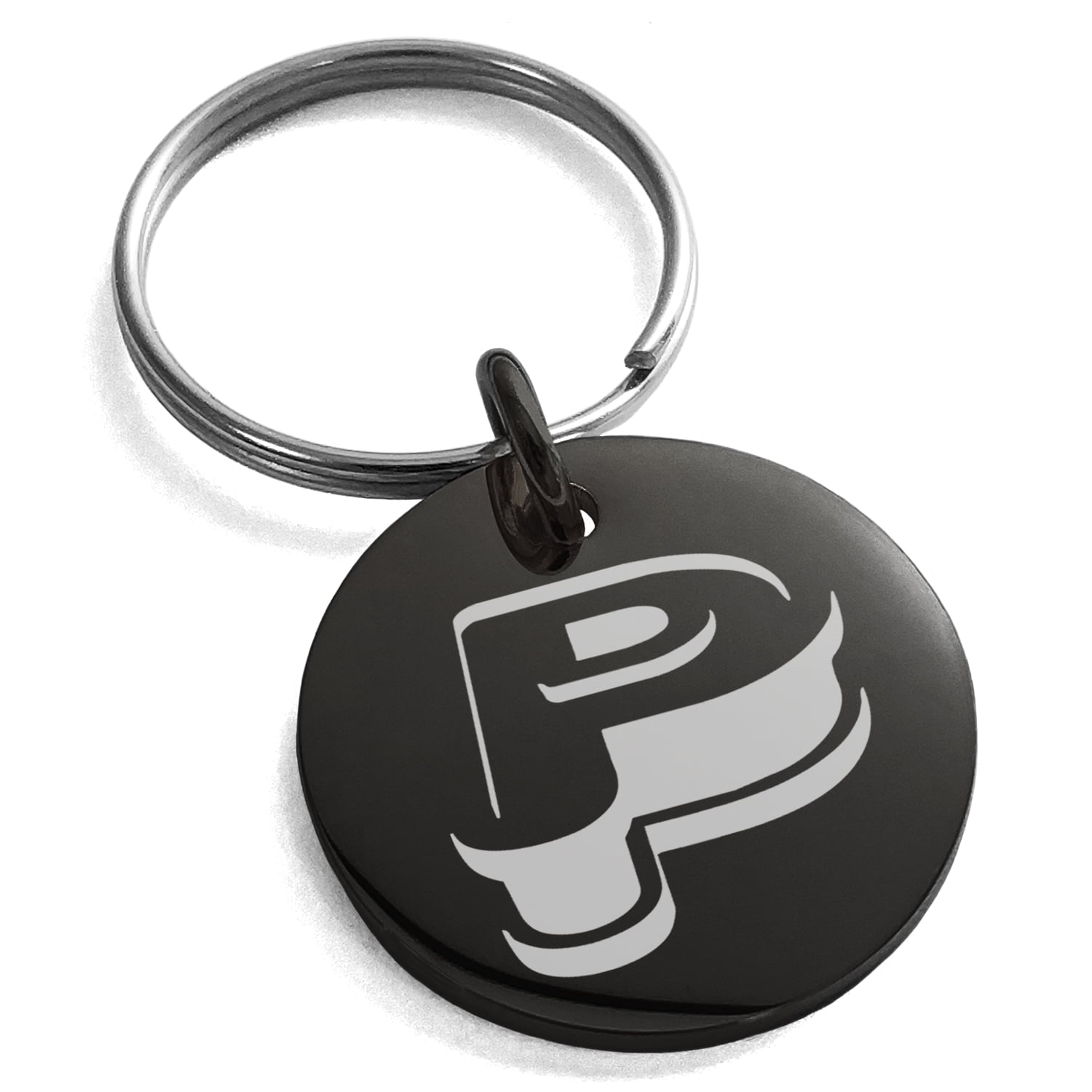 Stainless Steel Letter P Initial 3D Monogram Engraved Small Medallion ...