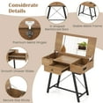 Costway Vanity Desk with Flip Top Mirror Makeup Dressing Table with ...