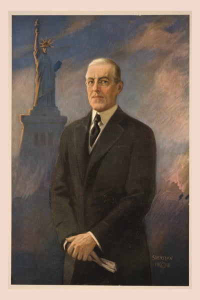Print: Woodrow Wilson, Half-Length Portrait, Standing, Facing Left ...