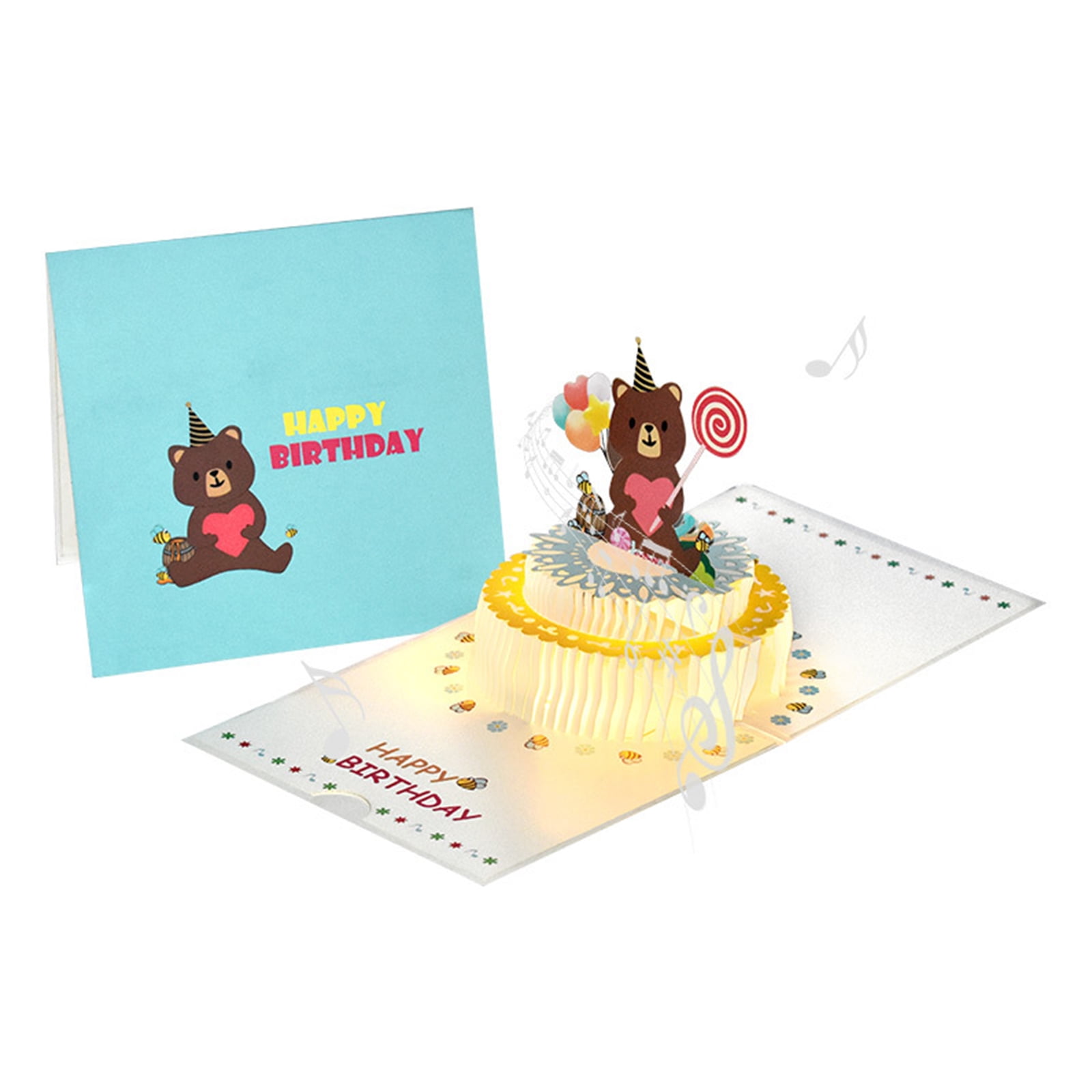 Musical Birthday Cards with Light and Music 3D Birthday Popup Card ...