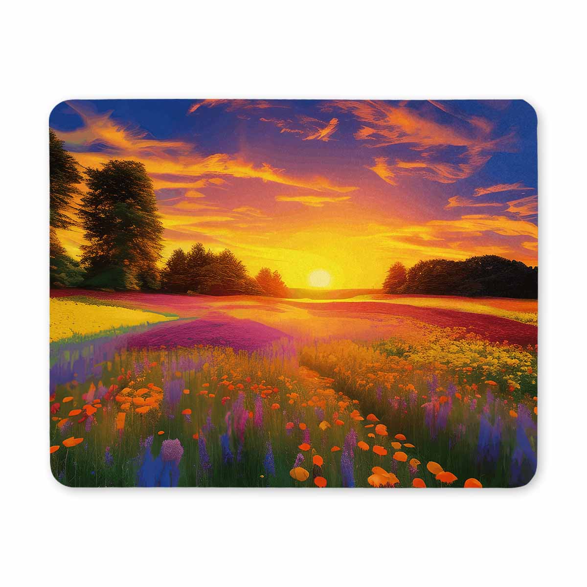 Flower Mouse Pad with Non Slip Rubber Base, Plants Mousepad with ...