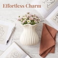 Unique Bargains Ceramic Cube Ribbed Textured Flower Vase Yellow 4.7" x ...