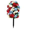 Blue Hydrangea Artificial Outdoor Flowers, Patriotic Decorations, Front ...