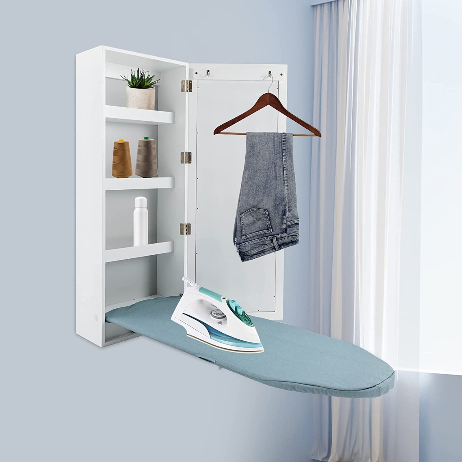 Miumaeov Wall Mounted Ironing Board Cabinet Multi-functional Hidden ...