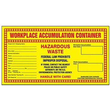 Accuform DOT Handling Label,Waste,6" W,PK100 MHZW26PSC - Walmart.com