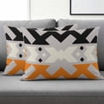 Abstract Art Pillow Covers Set of 4, Blue Black Orange Line Simple Gray ...
