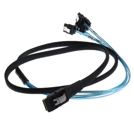 Mini SAS 36P SFF-8087 To 4 7Pin Cable Splitter Cord - Black, 1M ...