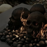 Hollow Ceramic Fireproof Skull, Fire Pits and Fireplaces, Black 1 Pack ...
