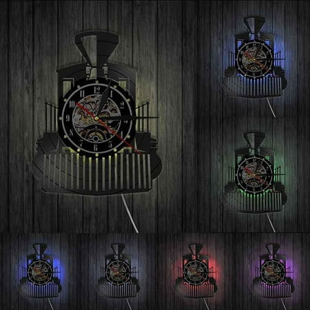 Vintage Steam Locomotive Wall Clock Locomotive Train Vinyl Record Wall ...