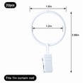 20 PCS Metal Curtain Clips, 1.2" in Interior White Curtain Rings, Ring ...