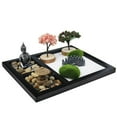 Stress Relief Mini Meditation Zen Garden Table Décor & Sand w/ Kit Rake ...