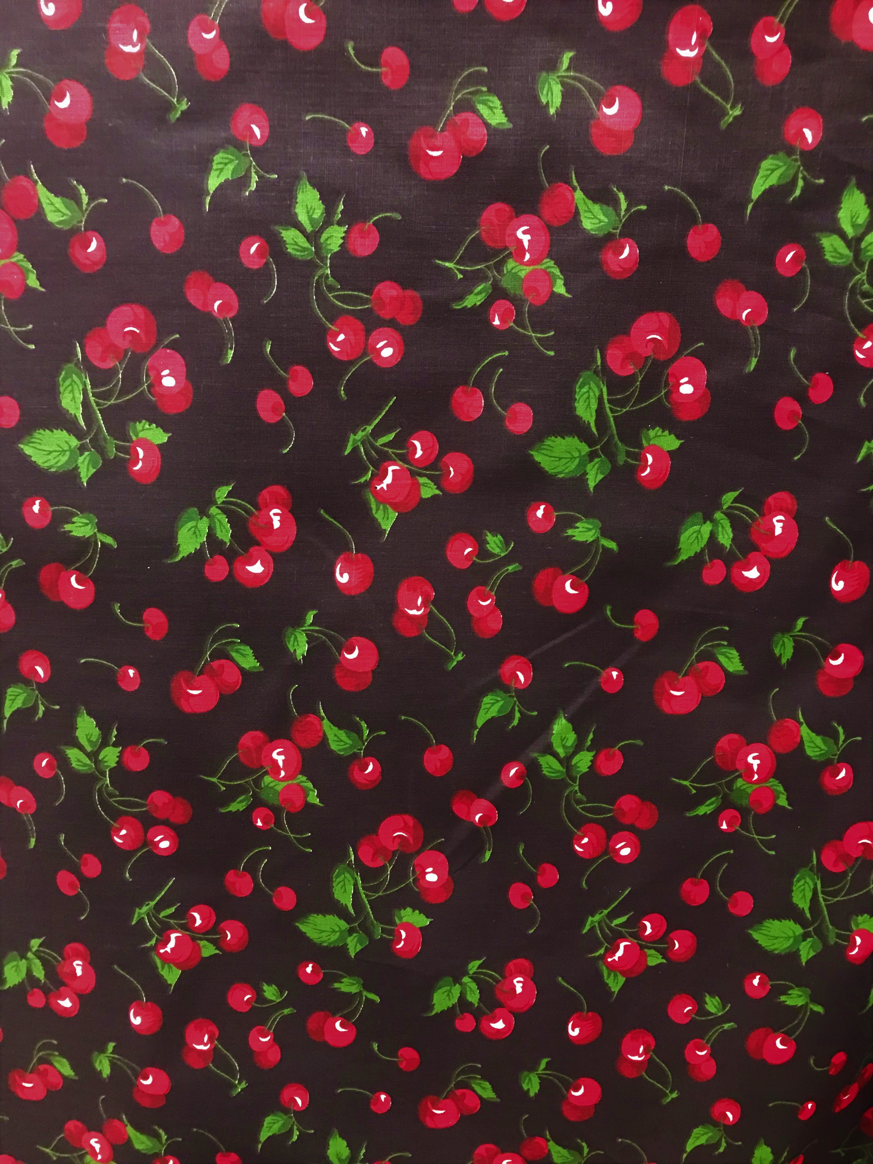 Small Cherries Print Broadcloth Fabric, 60" Wide, Sells by the Yard ...
