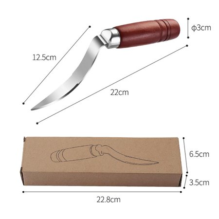 Coconut Can Opener Coconut Scraper with Wood Handle Stainless Steel ...