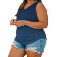 Annhoo Womens Plus Size Tank Tops V Neck Gradient Color Sleeveless ...