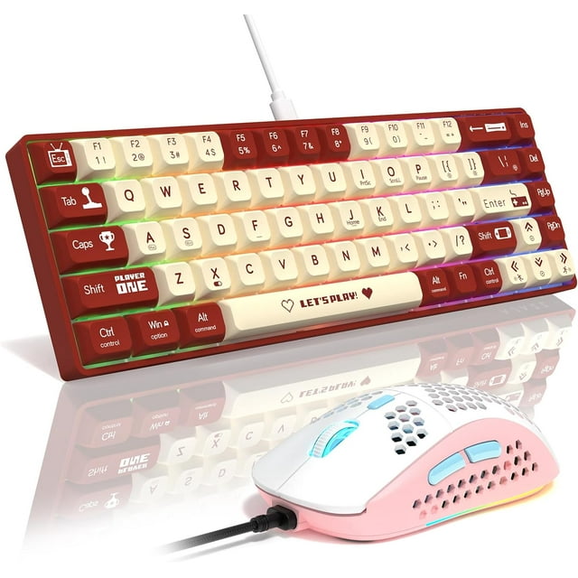 TEMOGU-AK680 Mechanical Gaming Keyboard and Mouse Combo Hot-Swappable ...