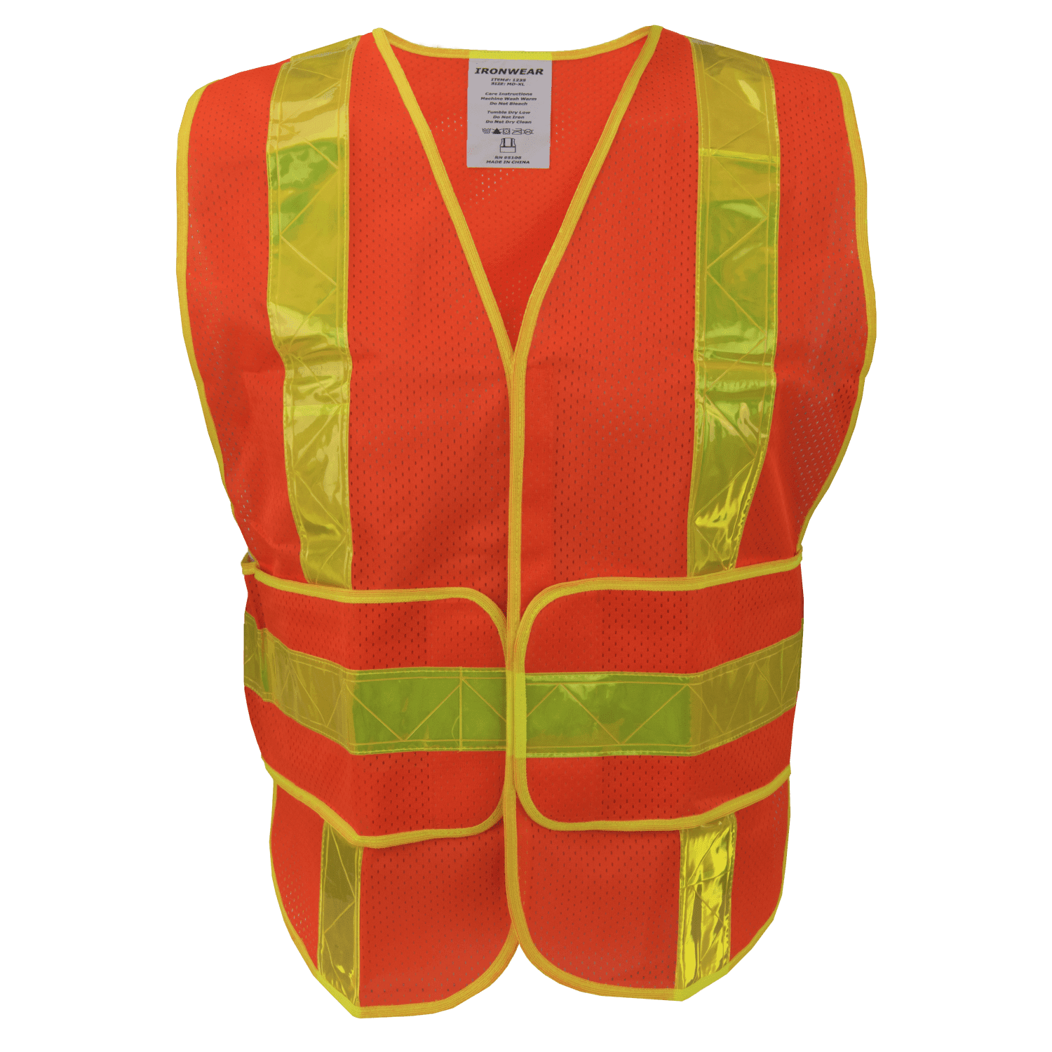 Ironwear 1235 Safety Vest w/ Chevron Tape & Wraparound Hook & Loop ...