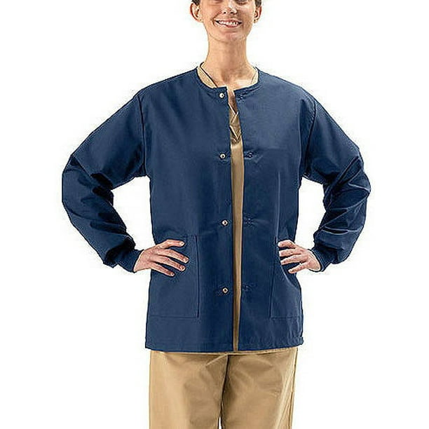 Medline AngelStat Unisex Snap-Front Warm-Up Scrub Jacket - Walmart.com