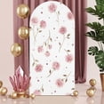 Arch Backdrop 6.6 Ft, Pink Flowers Spandex Stretch Fitted Arch Cover ...