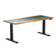 Desky Dual Resin Hardwood Sit Stand Desk - Pheasantwood Blue River / 60 ...