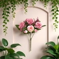 1Pc Real Feel Artificial Peonies,5 Heads Fake Peony Silk Flowers ...
