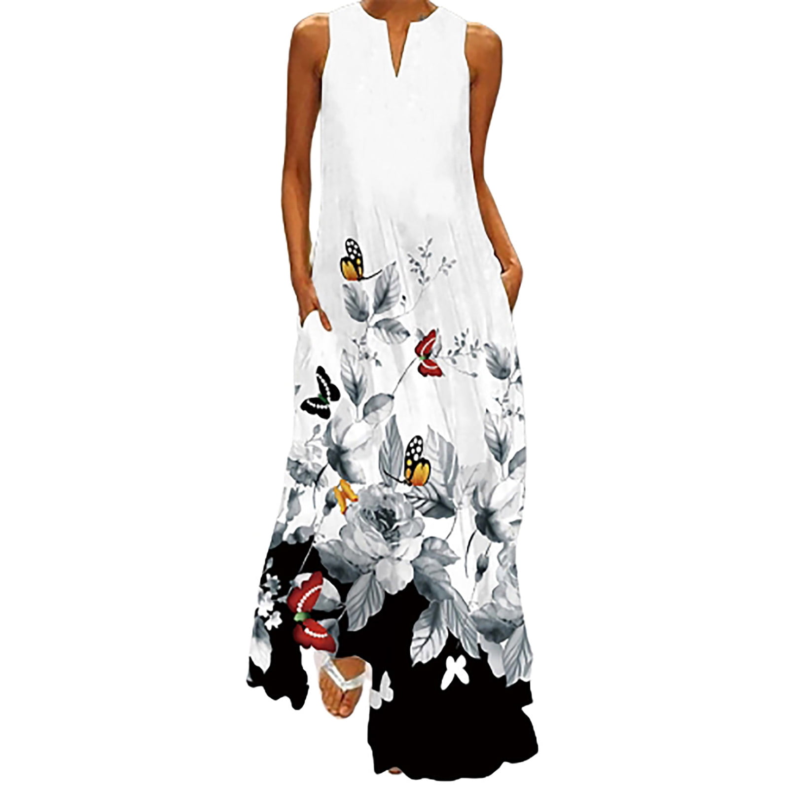 Click here for Leutsin Womens Digital Printed Long Skirt V-Neck W... prices
