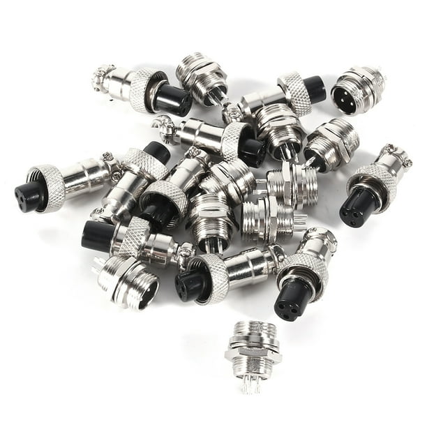 Metal Socket Connector,10 Set GX12 3Pin Panel Metal Wire Connector Plug ...