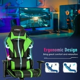 Gymax RGB PC Gamer Gaming Chair - Swivel, Adjustable with Dynamic LED ...