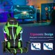 Gymax Gaming Chair Adjustable Swivel Computer Chair w/ Dynamic LED ...