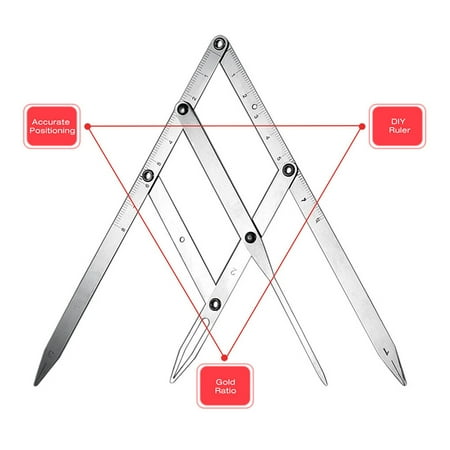 kurtrusly Eyebrow Ruler Makeup Stainless Steel Balance Rulers Permanent ...