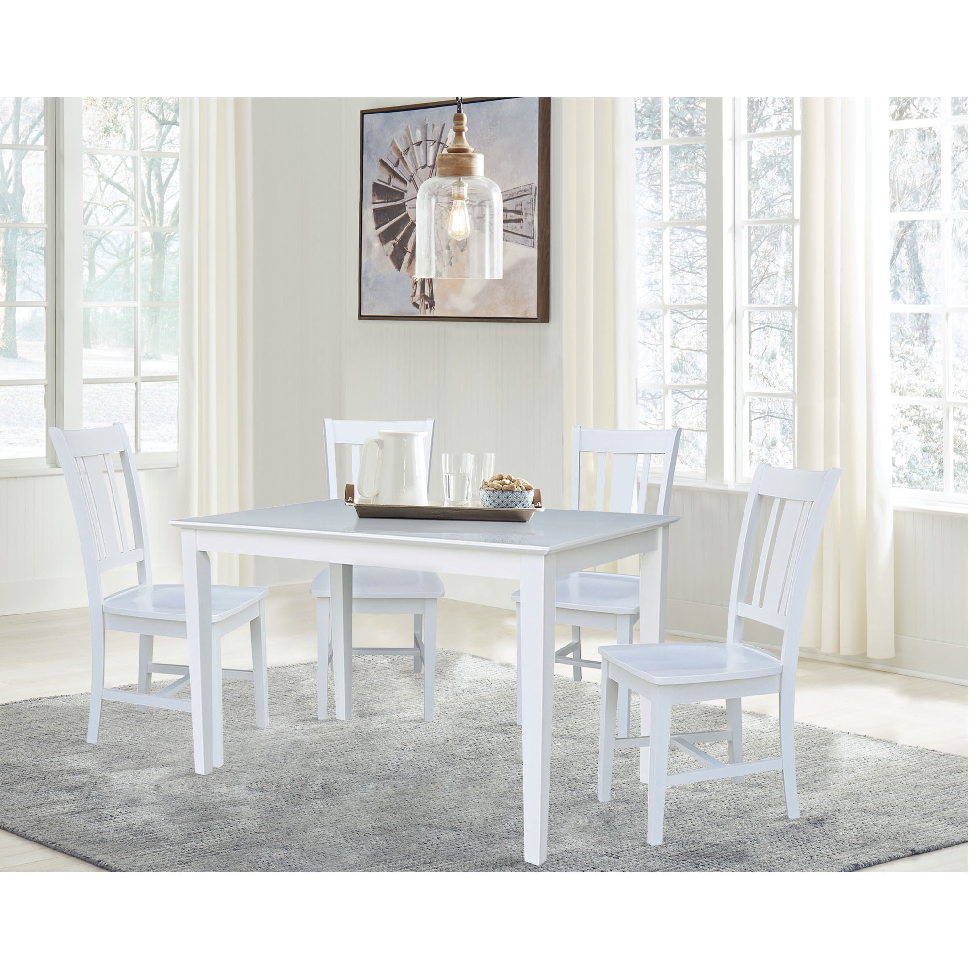 30" x 48" Dining Table with 4 San Remo Chairs - 5 Piece Set - Walmart.com