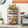 Two Tier Stackable Kitchen Storage Rack Organizer Brown, Two Pieces ...