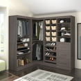 Bestar Pur Corner Closet Organizer with Closed Shelves and Tall ...
