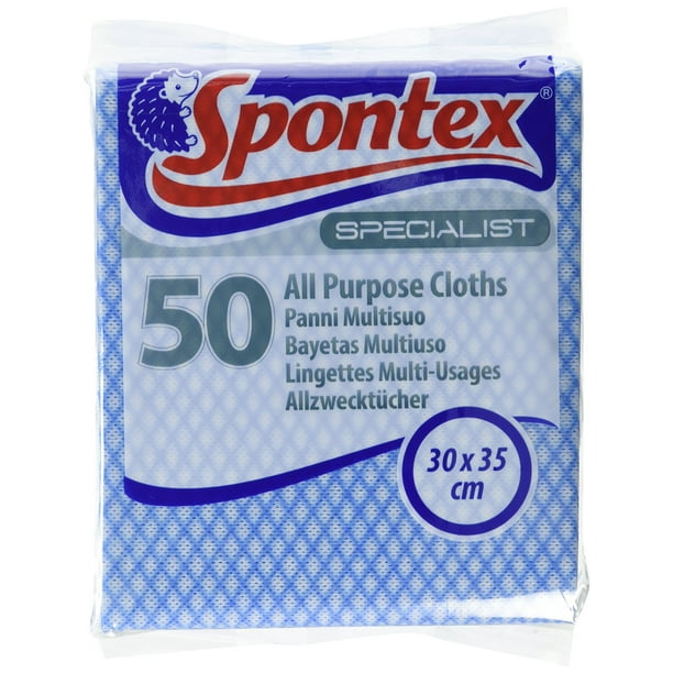 Spontex Specialist All Purpose cleaning cloths, Blue (Pack of 50 ...