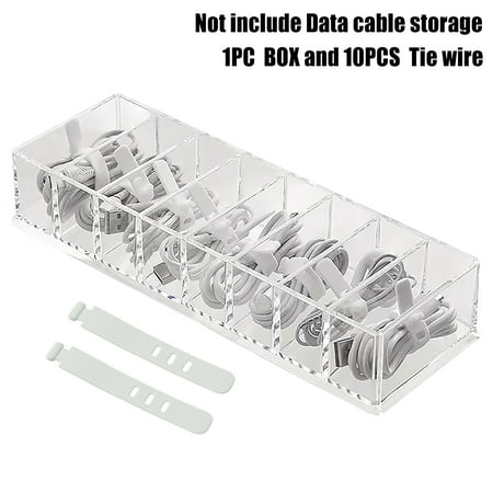 Data Cable Storage Box Multipurpose Transparent Visual With Tie Wire ...
