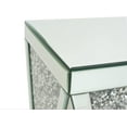 "Pregaspor Glam Glass Silver Mirrored End Table, Crystal Inlay Accent ...