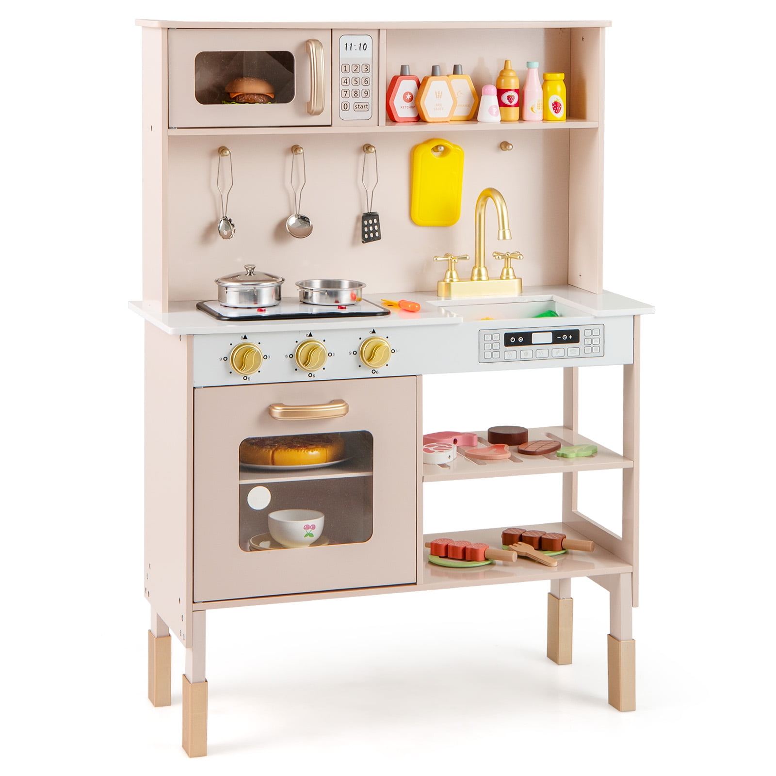 Click here for Costway Height Adjustable Play Kitchen Wooden Kitc... prices