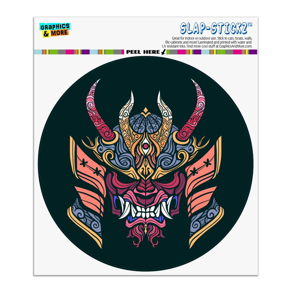 Samurai Warrior Japanese Demon Oni Mask Automotive Car Window Locker ...