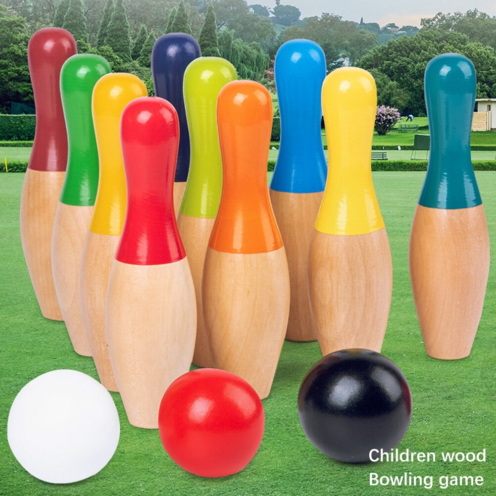 Wooden Skittles Outdoor Game Lawn Bowling Game/Skittle Ball- Indoor And ...