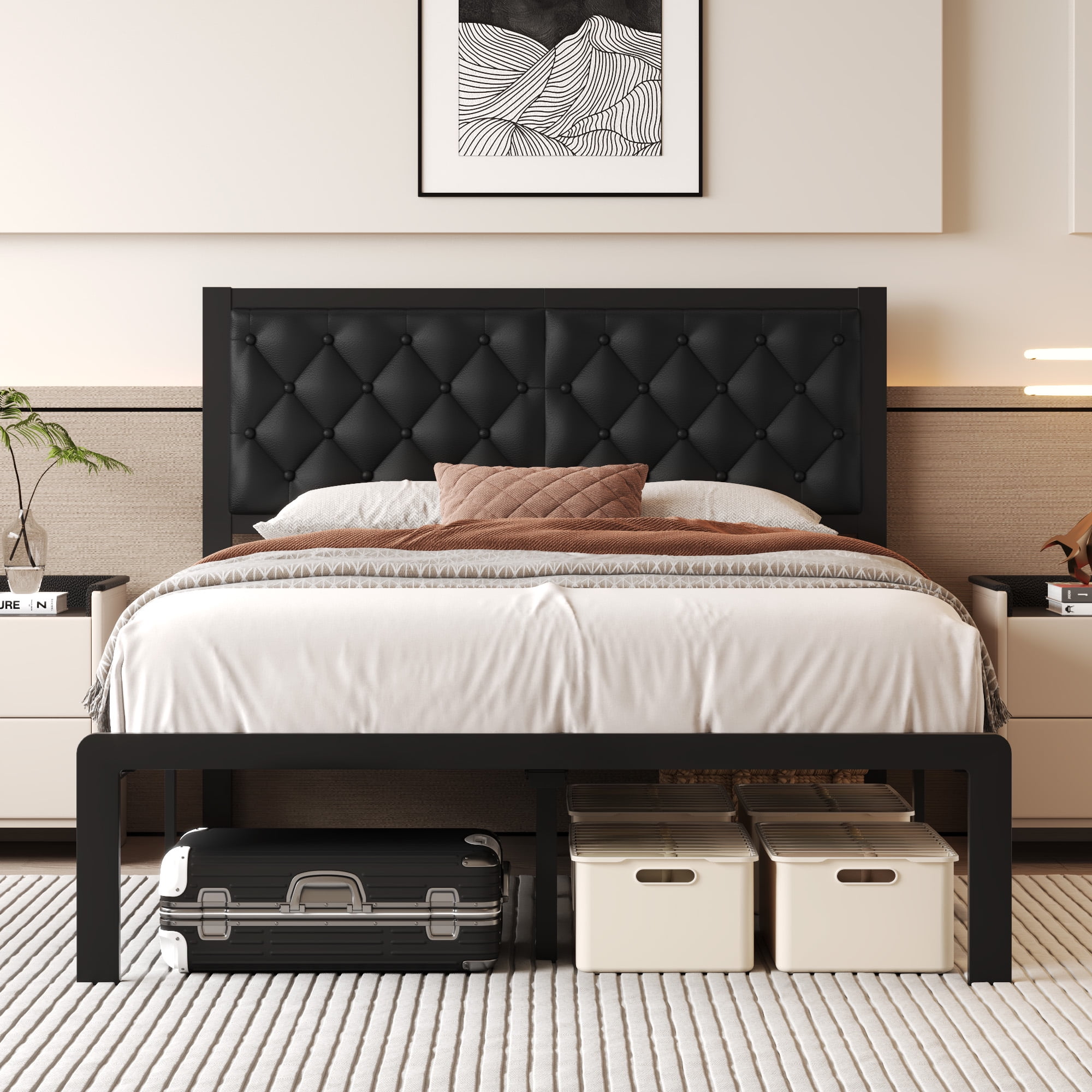 Click here for Homall Full Size Bed Frame With Headboard Pu Leath... prices