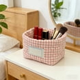Cadancy Storage Baskets Cute Plaid Fabric Bin Foldable Closet Organizer ...