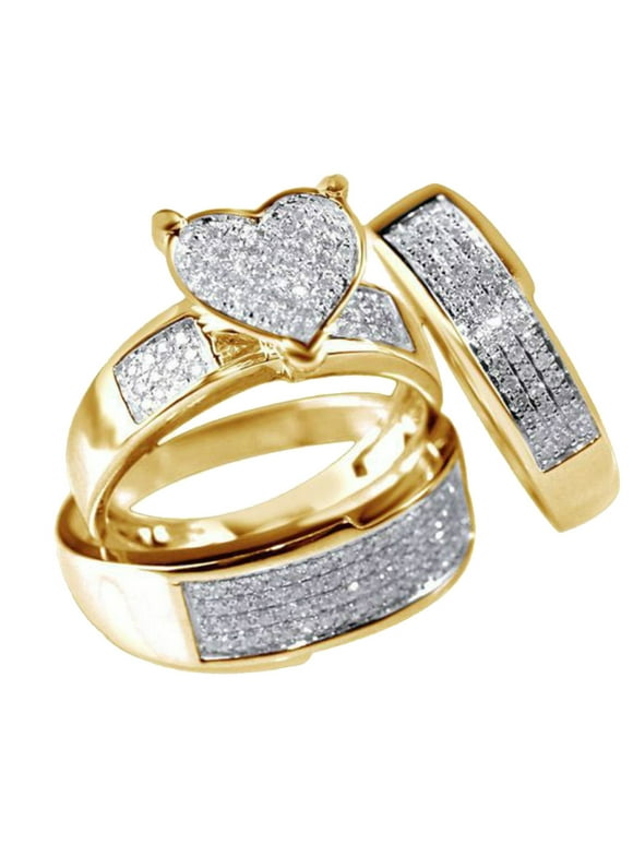 Gold His & Her Wedding Sets in His & Her Wedding Sets - Walmart.com