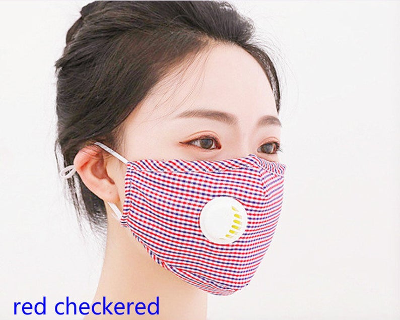 Reusable & Washable Face Mask with a Breathing Valve and Filter Pocket ...