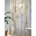 Abstract Plant Sheer Curtains 96 Inch Long 1 Panel Trees Forest Gold ...