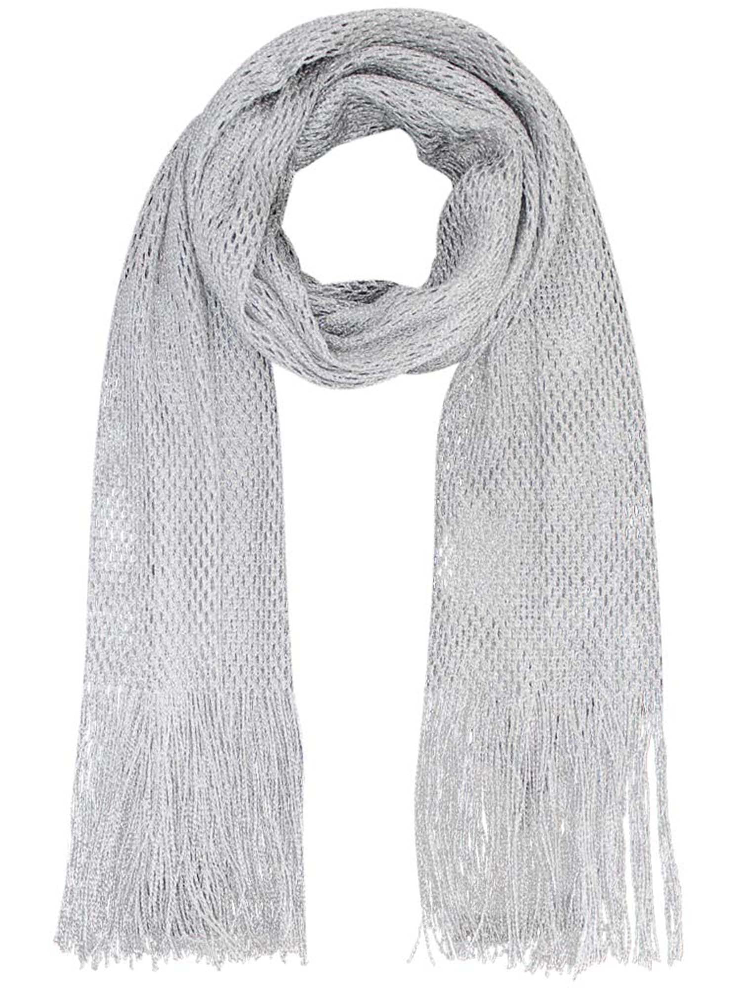 Silver Lightweight Mesh Metallic Scarf - Walmart.com